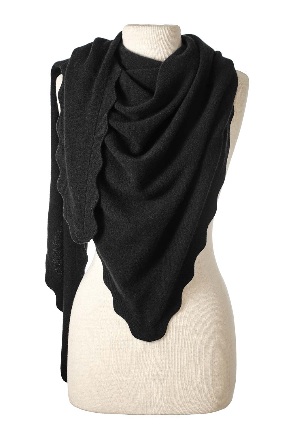 Ruffle Triangle Wrap in Black – Carl Meyers