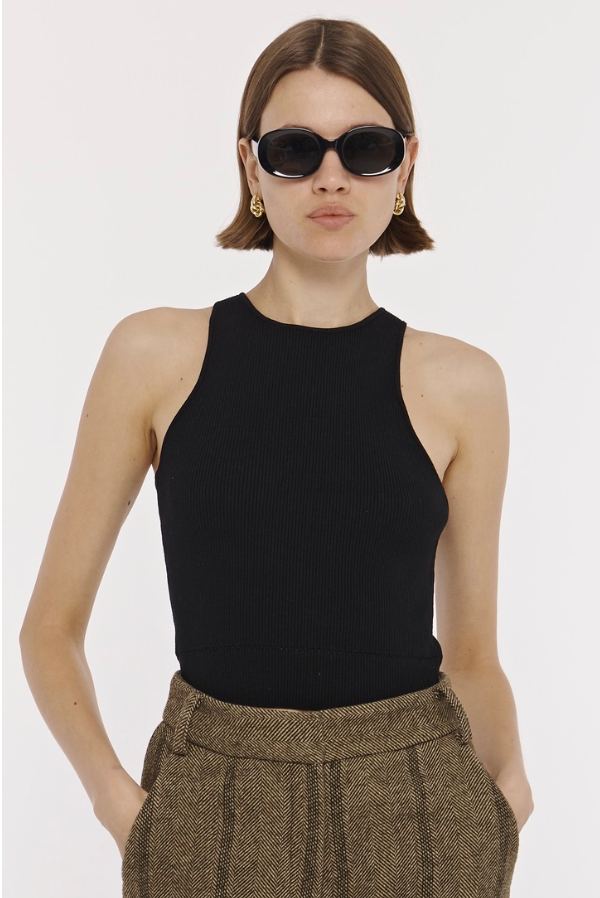 Avery Racer Tank in Jet – Carl Meyers