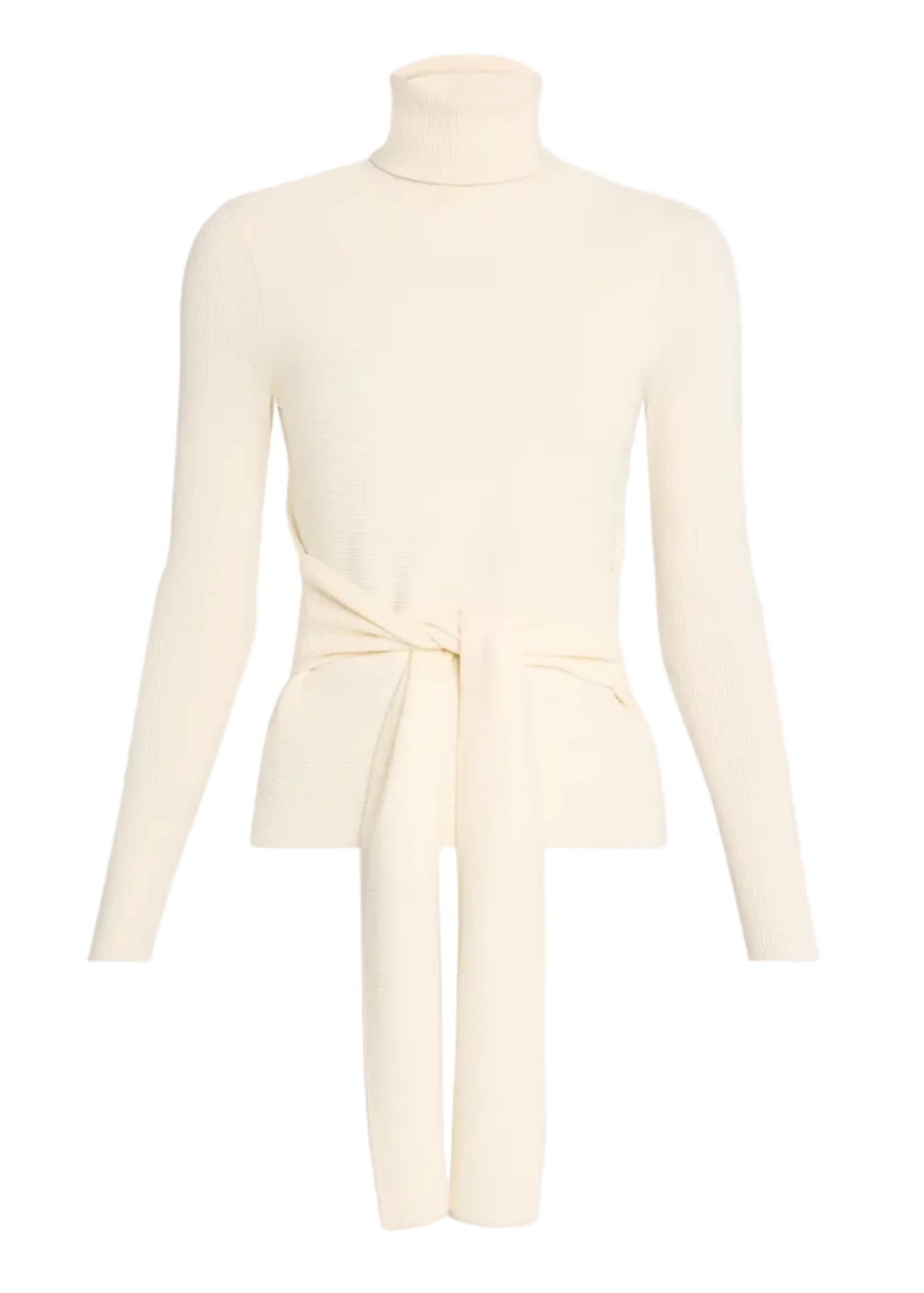 Brielle Long Sleeve Tie-Front Turtleneck in Ivory – Carl Meyers
